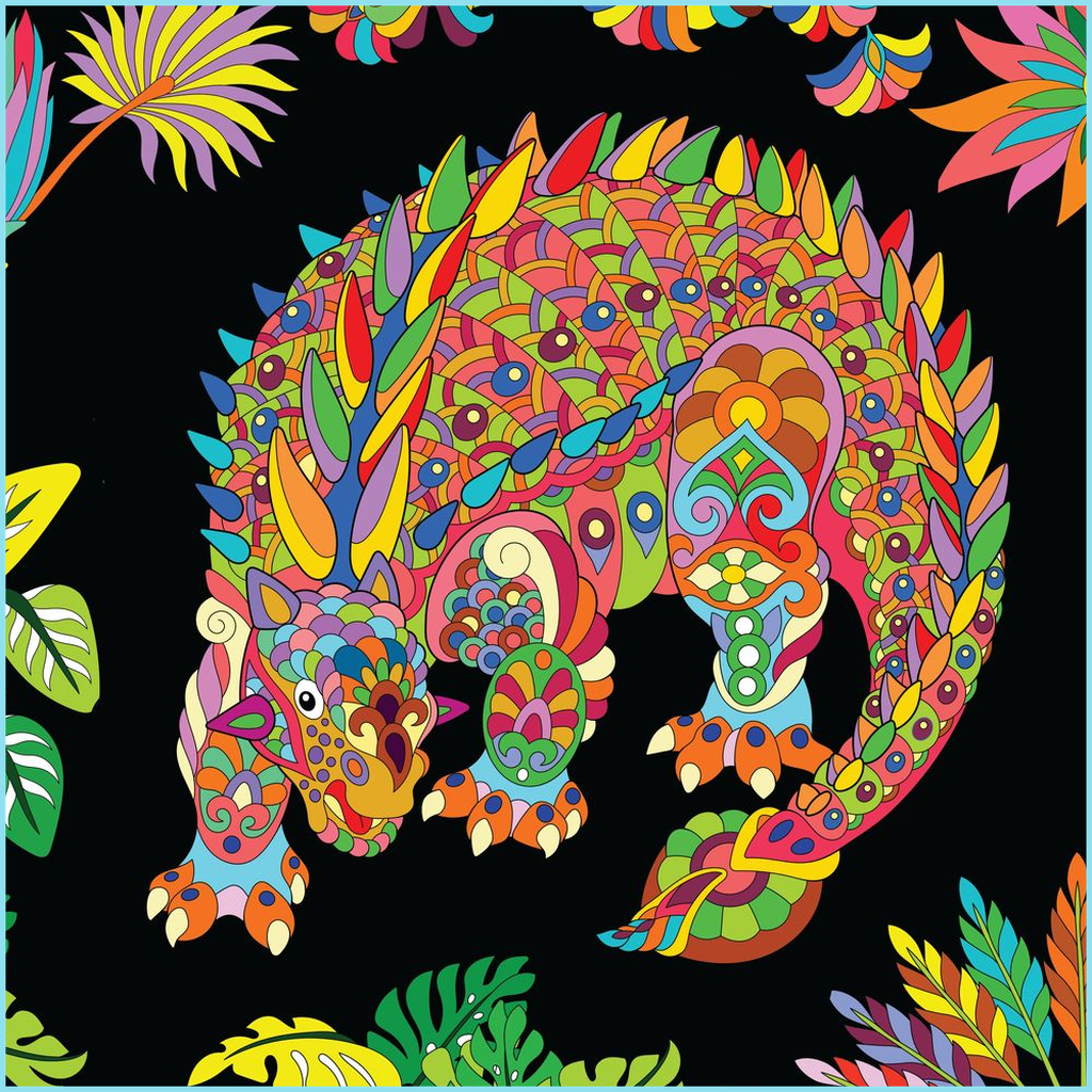 Ankylosaurus Zentangle Poster Jurassic Studio