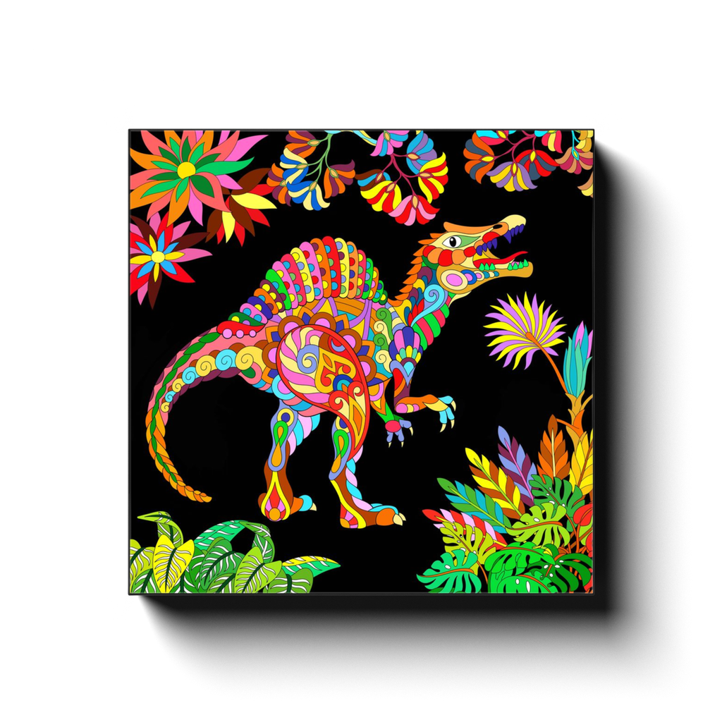 Spinosaurus Zentangle Canvas Wrap Jurassic Studio